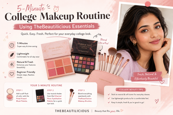 5-Minute College Makeup Routine for Indian Girls | TheBeautilicious