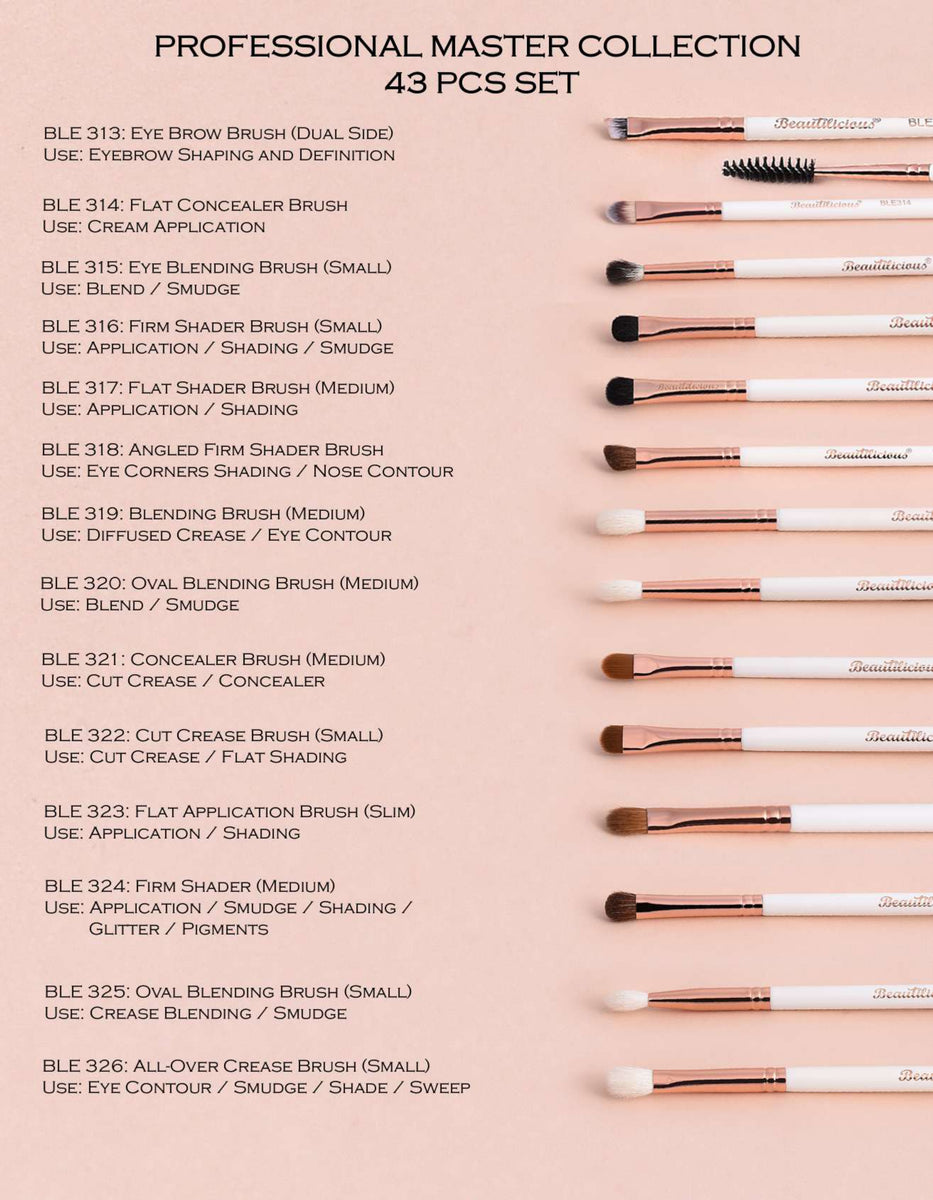 Buy Professional 43-Piece Makeup Brush Set Online – Beautilicious