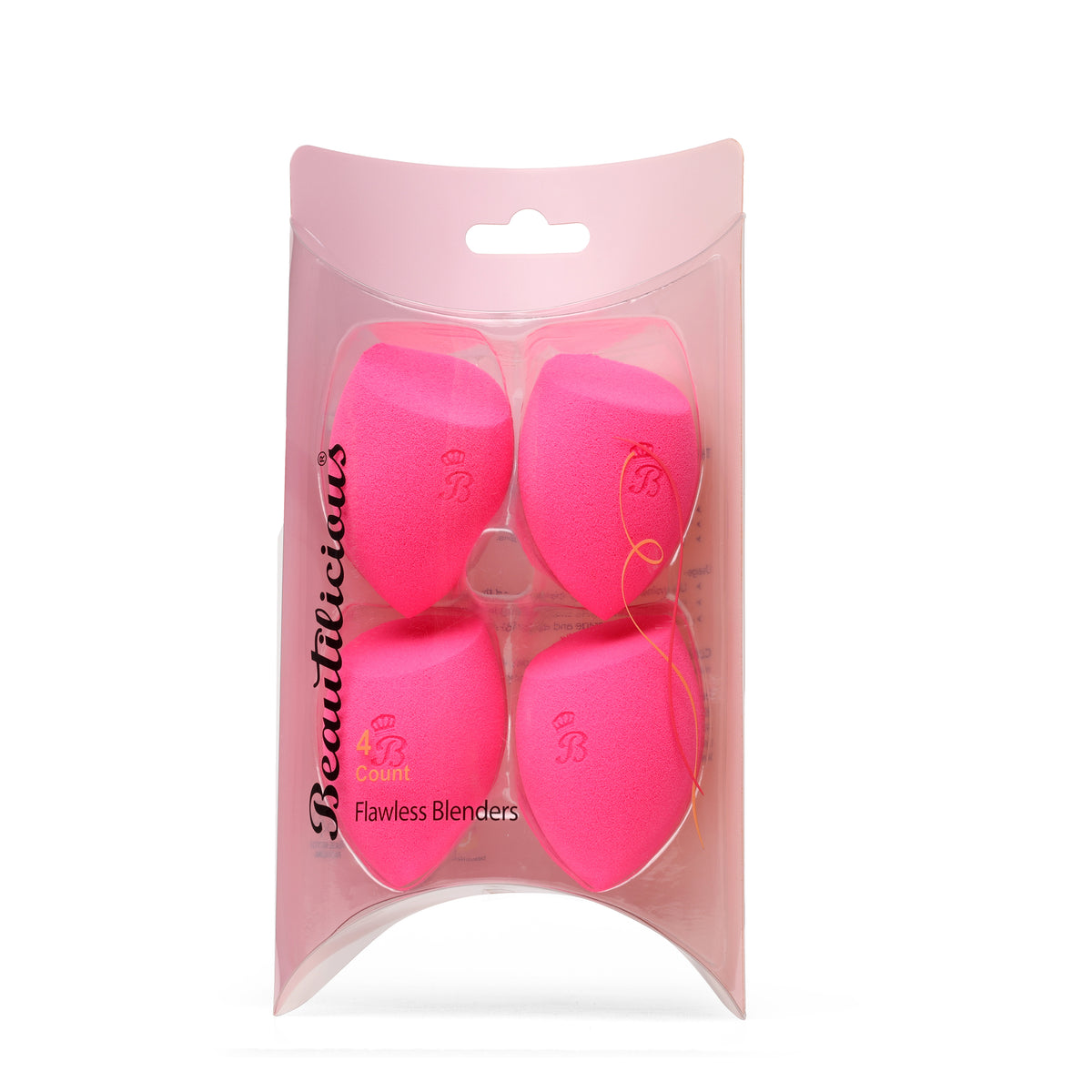 4 Pcs Black Cut Pink Beauty Blender with Travel Case - Flawless Blender ...