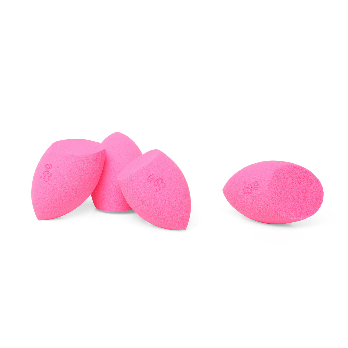4 Pcs Black Cut Pink Beauty Blender with Travel Case - Flawless Blender ...